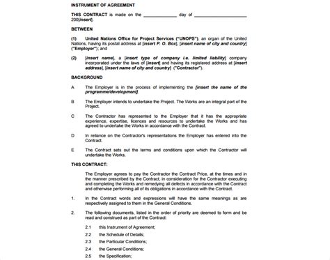 Lump Sum Contract Template