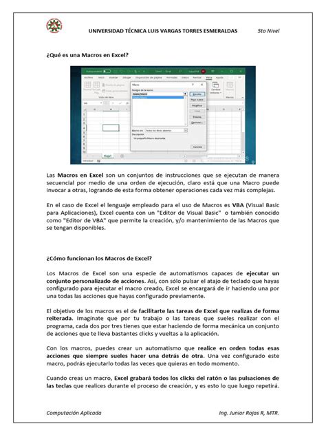 Clase 3 Macros Pdf Macro Informática Microsoft Excel