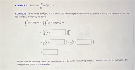 Solved Example 3 Evaluate ∫0πsin23xdx Solution If We