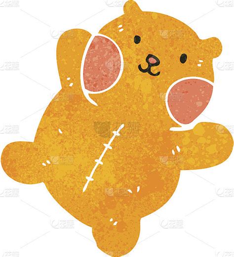 复古卡通可爱的泰迪熊