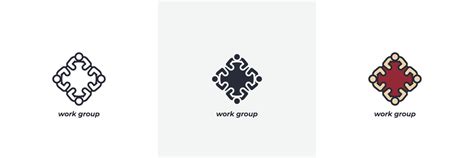 Work Group Icon Line Solid And Filled Outline Colorful Version Outline And Filled Vector Sign