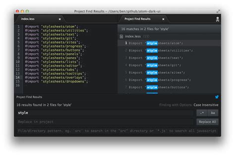 GitHub Atom Find And Replace Find And Replace In A Single Buffer And In The Project