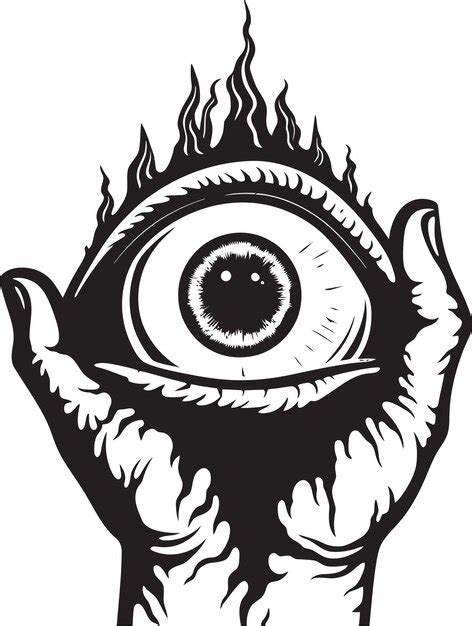 Abyssal Insight Demon Hand Et Eyeball Vector Icon Luciferian Glare
