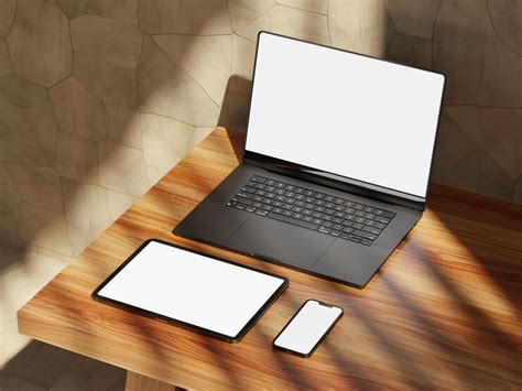 Premium Photo Responsive Multiple Device Web App Mockup Realistic 3d