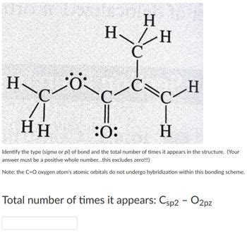Answered H HH H H H C CCH 0 H Identify The Type Sigma Or Pi Of Bond And The Total Number