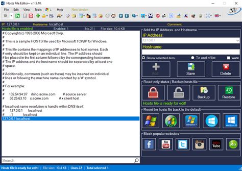 Contact Hosts File Editor
