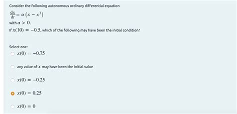Solved Consider The Following Autonomous Ordinary