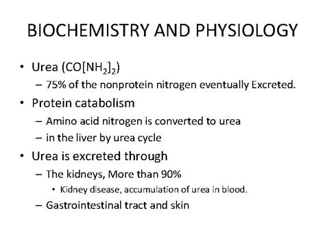 Urea Measurement Biochemistry And Physiology Urea Conh 22
