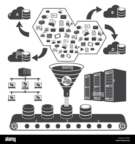 Big Data Icons Set Cloud Computing Concept Stock Vector Image And Art Alamy