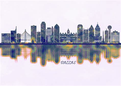 Dallas Skyline Painting By Nextway Art Fine Art America
