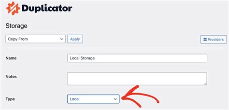 Storing Your Backup To Local Server Duplicator