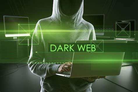 Premium Photo Abstract Dark Web Text Over Hacker Holding And Using