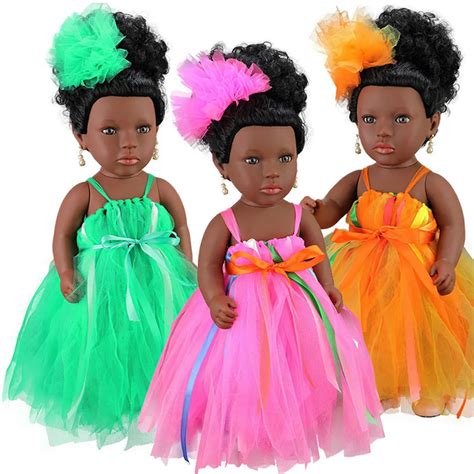 Black African Girl Dolls African American Play Dolls Lifelike Cm Baby Play Dolls Bebes Reborn