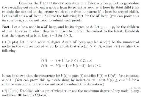 Solved Consider The Decrease Key Operation In A Solutioninn