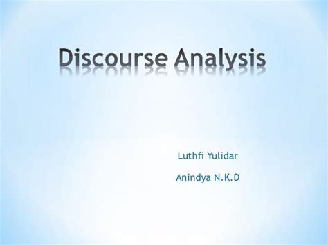 Discourse Analysis In Applied Linguistics
