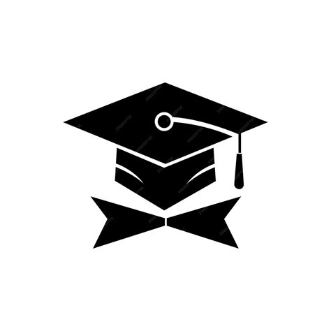 졸업 모자 또는 학위 기호 또는 교육 로고 일러스트레이션 프리미엄 벡터
