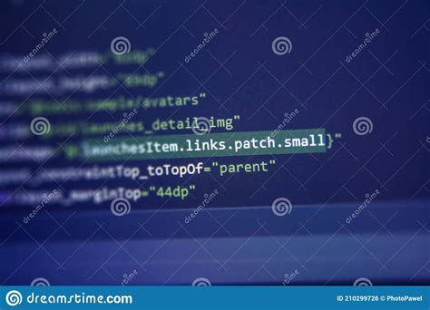 Screen Of Android Application Developing Code Lines Of Code On
