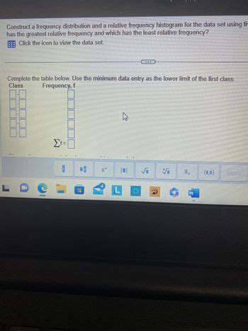 Answered Construct Frequency Histogram Frequency Distribution For Data Using Classes Which