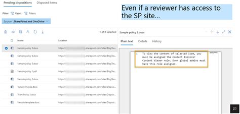 microsoft purview disposition review and permissions joanne c klein