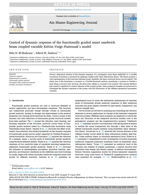 Control Of Dynamic Response Of The Functionally Graded Smart Sandwich Pdf Viscoelasticity