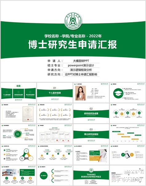 51 博士申请汇报PPT模板 知乎