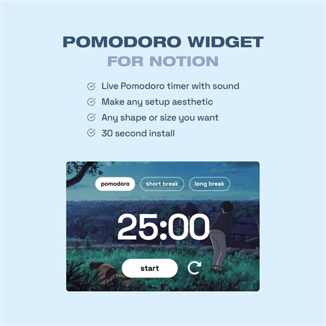 Aesthetic Pomodoro Timer Notion Widget And Gridfiti