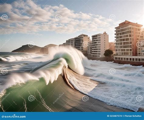 Tsunami Wave Apocalyptic Water View Urban Flood Storm Neural Network