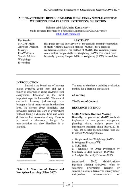 Pdf Multi Attribute Decision Making Using Fuzzy Simple Additive