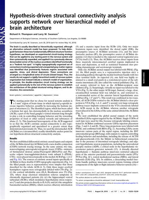 Pdf From The Cover Hypothesis Driven Structural Connectivity