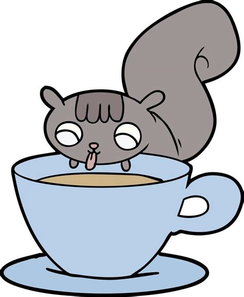 Cartoon Squirrel Drinking Tea 12378913 Vector Art At Vecteezy