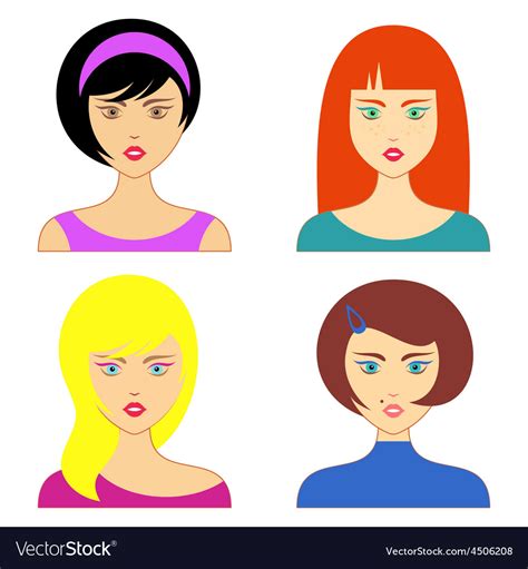 Woman Faces Royalty Free Vector Image Vectorstock