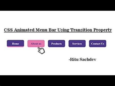 Animated Menubar Using Css Transition Property Css Online Classes Videos Tutorial
