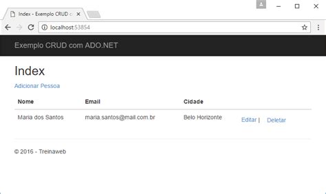 Operações Crud No Aspnet Mvc 5 Com O Adonet Blog Da Treinaweb