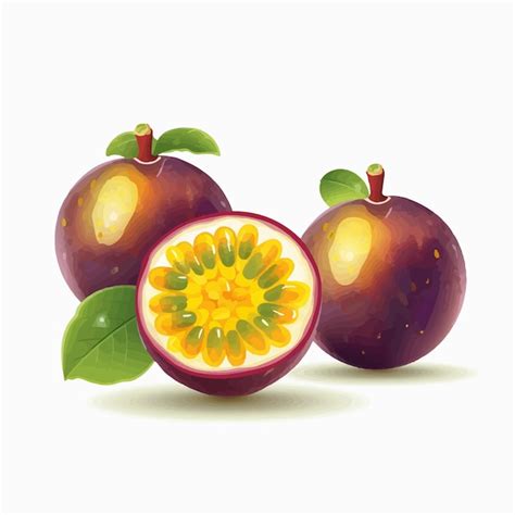 Premium Vector Passion Fruit Vector Illustration With A Sliced And