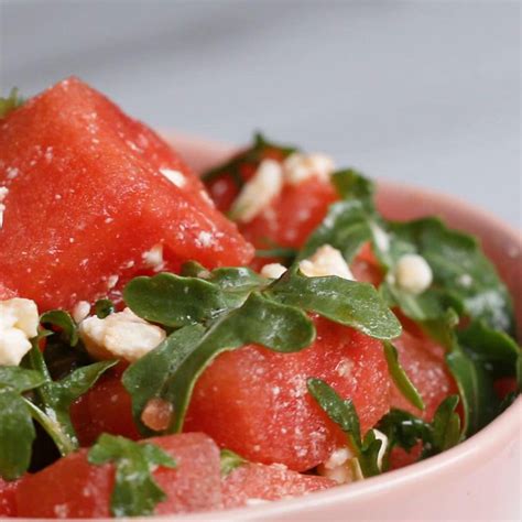 Watermelon Salad With Arugula And Feta Recipe By Tasty