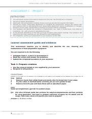 SITHCCC Assessment C Project V Docx SITHCCC USE FOOD PREPARATION EQUIPMENT Case