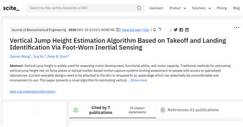Citation Report Vertical Jump Height Estimation Algorithm Based On