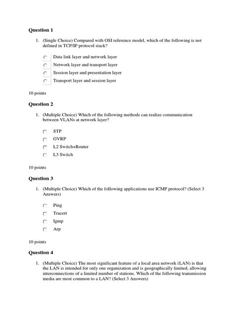 Networking Fundamentals Practice Exam Pdf Network Switch Computer