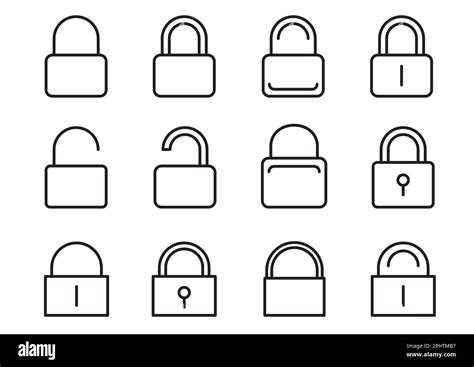 Lock Login Password Icon Set Stock Vector Image And Art Alamy
