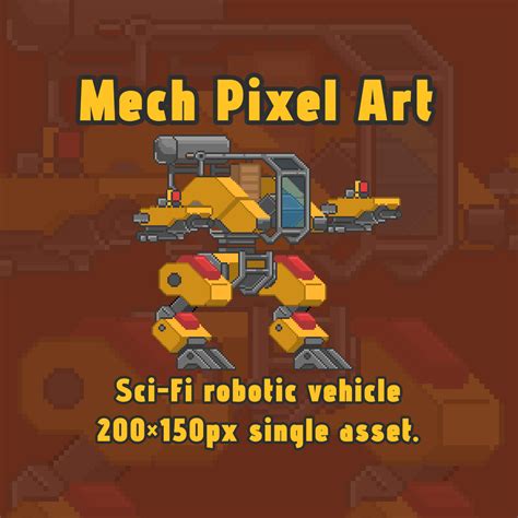 Mech Sci Fi Robotic Vehicle Pixel Art By Aralepixel
