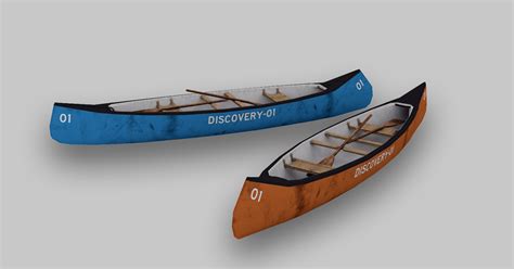 Canoe Boat Lowpoly 3d Sea Unity Asset Store