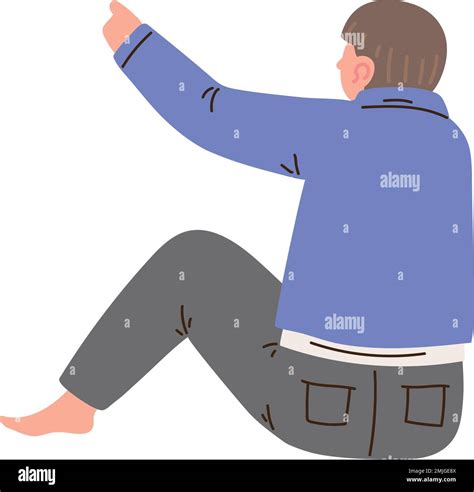 Back View Man Sitting Stock Vector Image Art Alamy