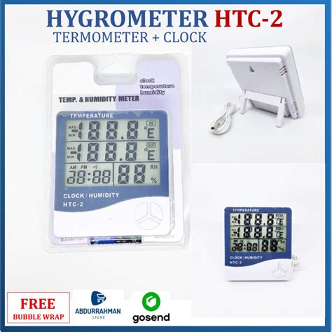 Jual In Out Thermometer Hygrometer Clock Higrometer Termometer InDoor