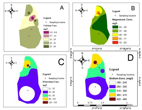 Spatial Distribution Maps Of A Calcium B Magnesium C Potassium