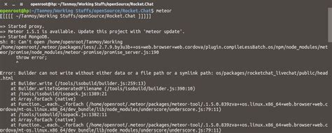 Error While Running Meteor · Issue 7508 · Rocketchatrocketchat · Github