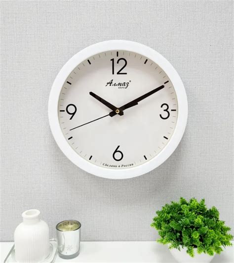Часы настенные Алмаз белые бесшумные B129 отзывы