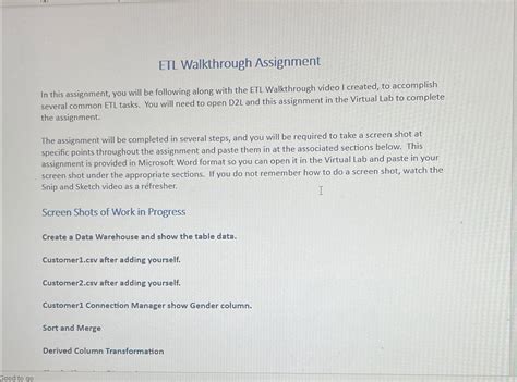 Solved ETL Walkthrough Assignment NIn This Assignment You Chegg