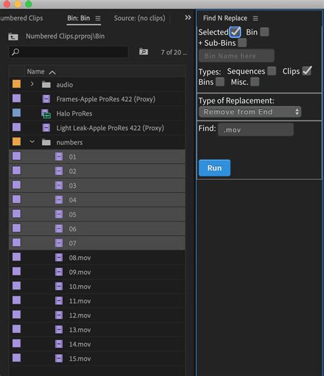 find n replace a very useful adobe premiere pro extension for batch renaming of clips by scott