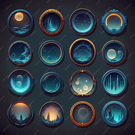 Premium Photo Menu Round Frame Game Ai Generated User Digital Sign Technology Gui Web Menu