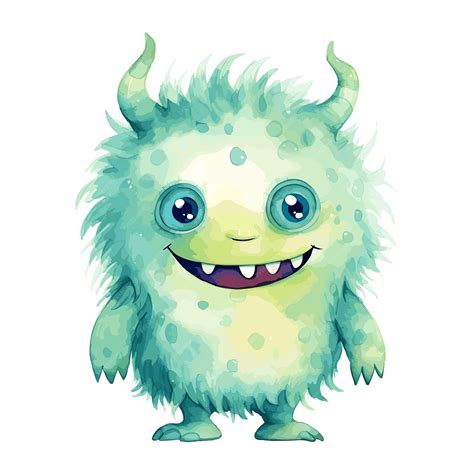 Premium Vector Cute Monster Watercolor Vector Illustration